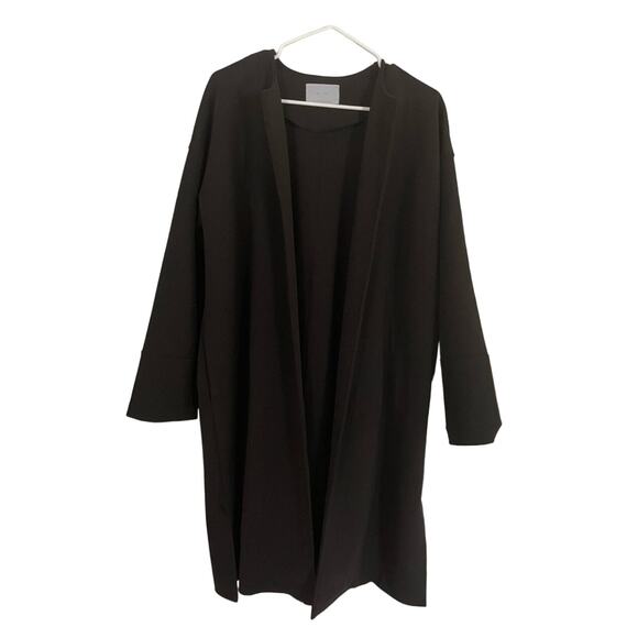 OAK + FORT | Jackets & Coats | Oak Fort Open Front Long Jacket Black ...
